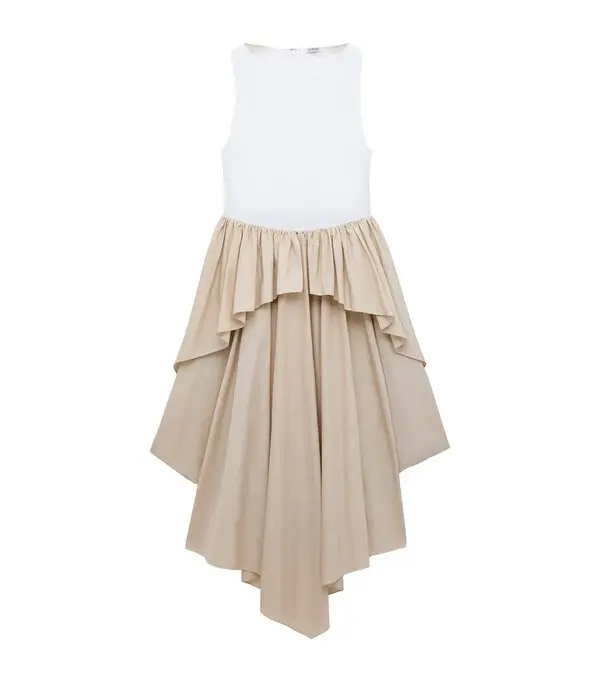 Loewe Cotton Asymmetric Midi Dress - White