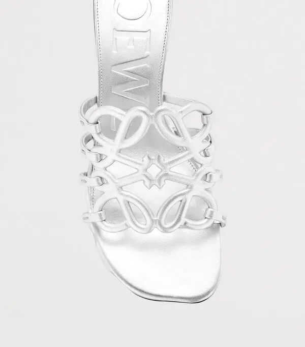 Loewe X Paula's Ibiza Leather Petal Anagram Heeled Mules 45 - Yellow