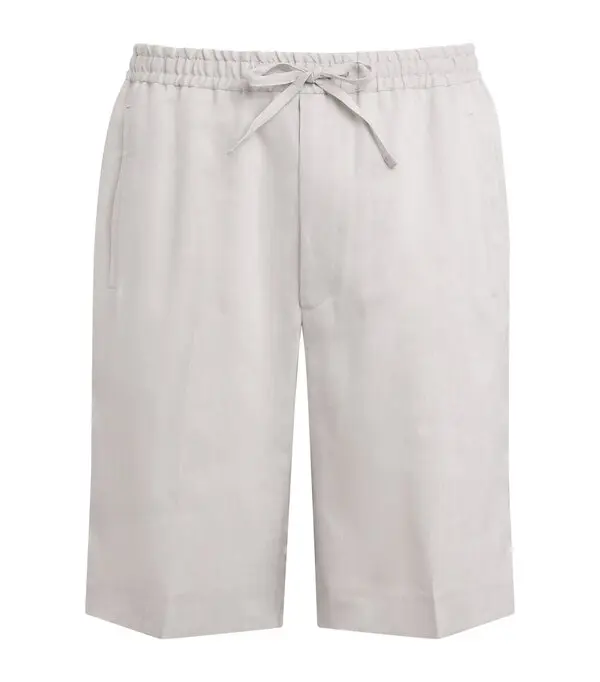 Corneliani Linen-virgin Wool-mohair Drawstring Shorts