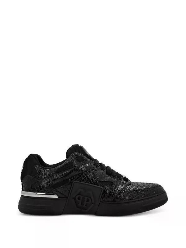 Philipp Plein Phantom Python Leather Sneakers - Black