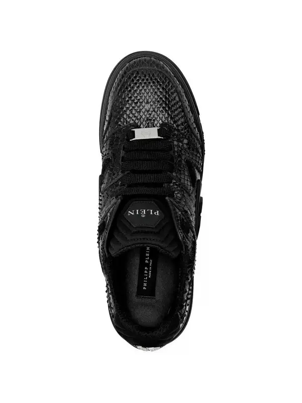 Philipp Plein Phantom Python Leather Sneakers - Black