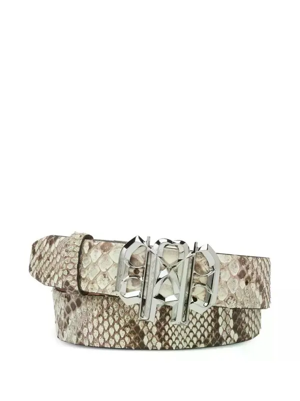 Philipp Plein Gothic Plein Python-leather Belt - Neutrals