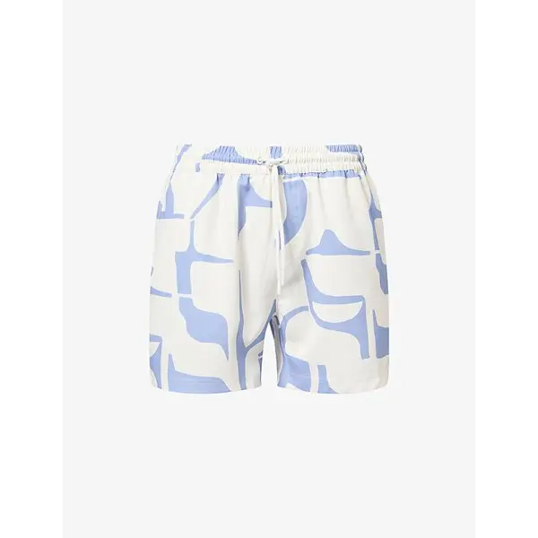 RAITH Massira Elasticated-waist Swim Shorts - Mas Print Ecru/l Blue
