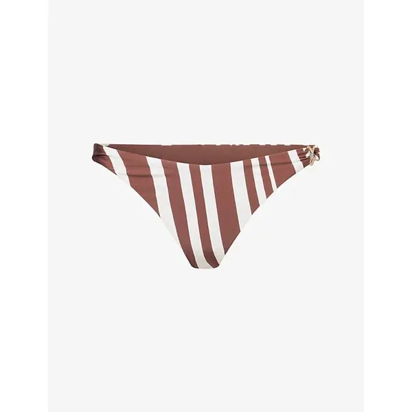 Seafolly Coastline Striped Bikini Bottom - Cocoa