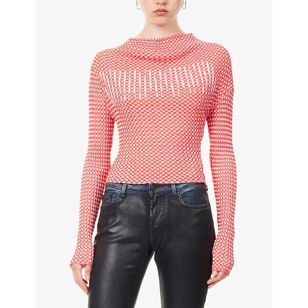 JEAN PAUL GAULTIER Gingham-pattern Asymmetric Top