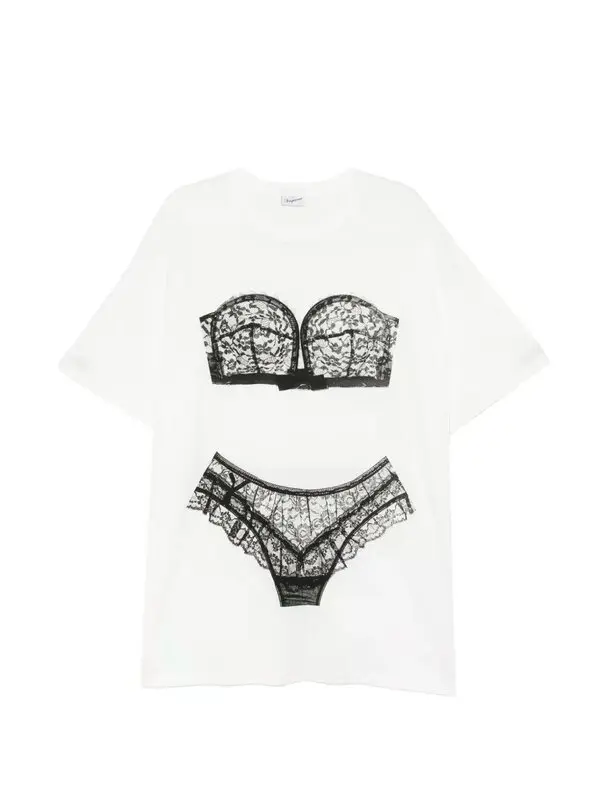 Vaquera Lingerie Print T-shirt - White