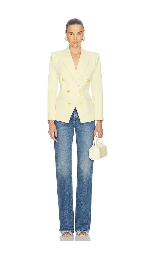 L'Agence Kyomi Double Breasted Blazer - Lemon