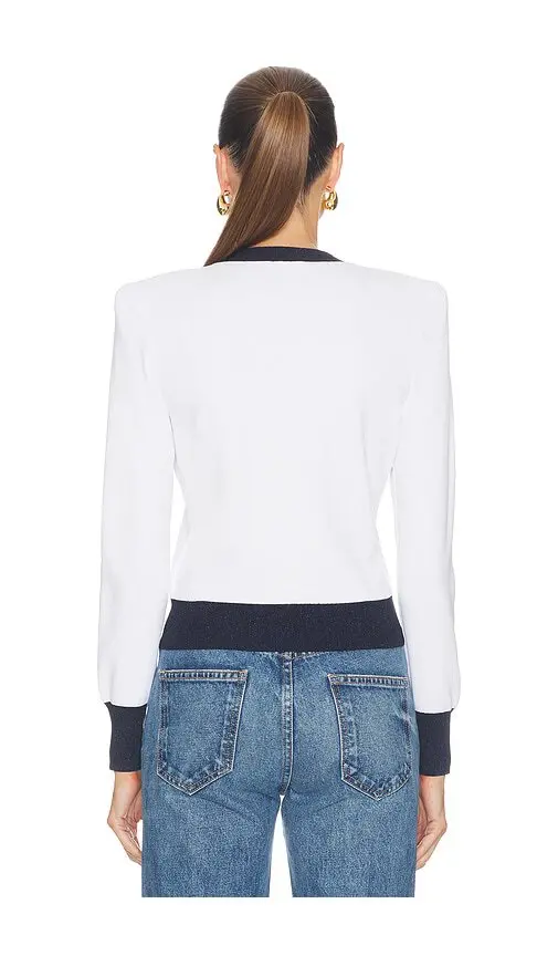 L'Agence Taya Cropped Cardigan With Gold-tone Button Closure