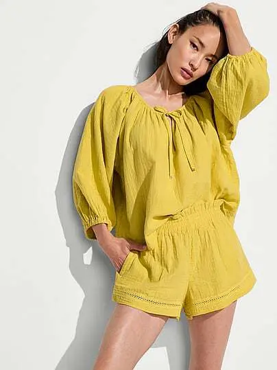 Victoria's Secret Cotton Gauze Easy Top - Yellow