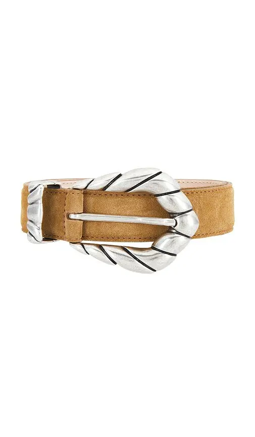IRO PARIS Suede Leather Belt With Silver-tone Buckle - Brown