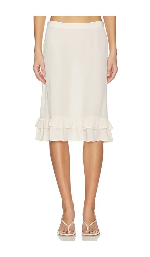 WITH HARPER LU Frill Midi Skirt
