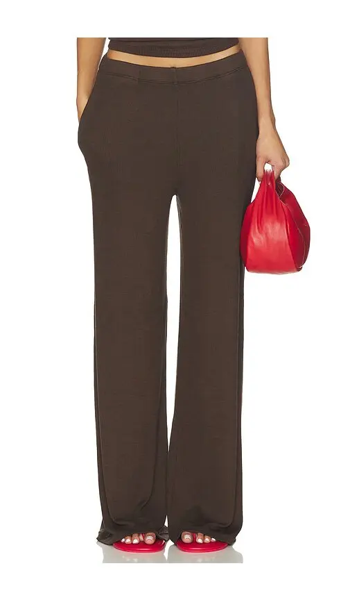 Sprwmn Ribbed Wide-leg Pants - Chocolate