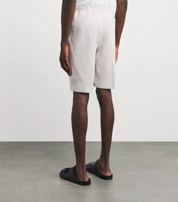 Corneliani Linen-virgin Wool-mohair Drawstring Shorts