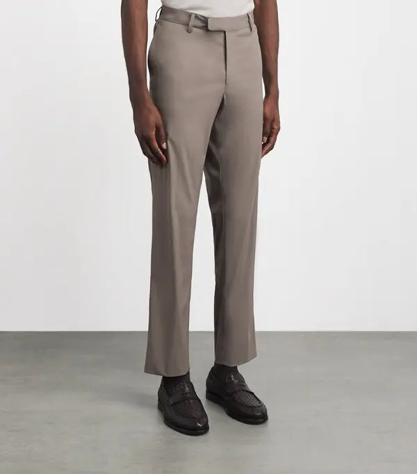 Corneliani Techwool Straight Trousers - Beige