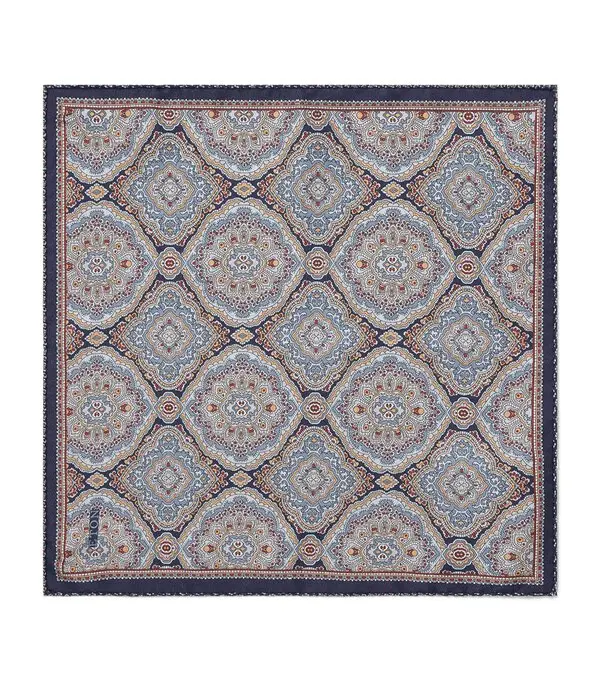 Eton Reversible Jacquard Pocket Square - Navy