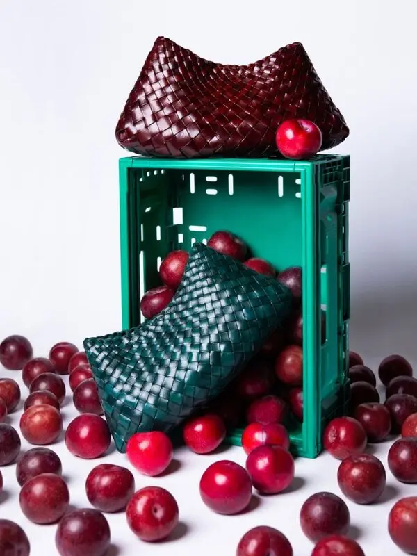 Dragon Diffusion Comporta Forest Woven Leather Clutch