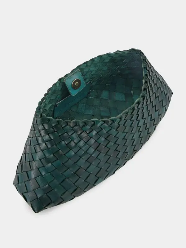 Dragon Diffusion Comporta Forest Woven Leather Clutch