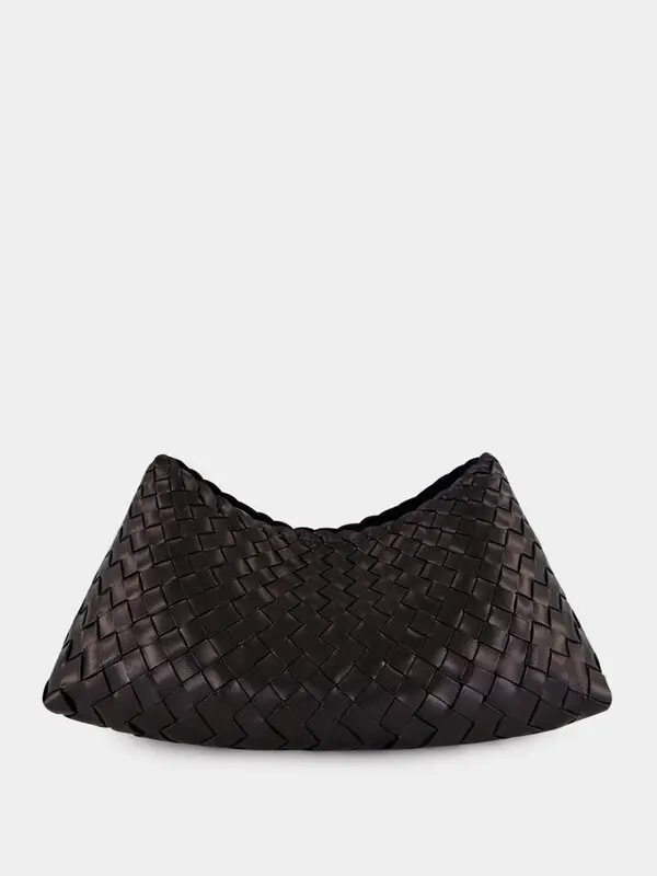 Dragon Diffusion Comporta Woven Leather Clutch - Black
