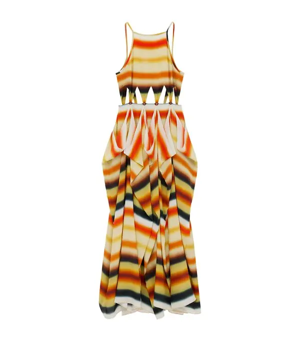 Loewe X Paula’s Ibiza Silk Striped Maxi Dress - Navy