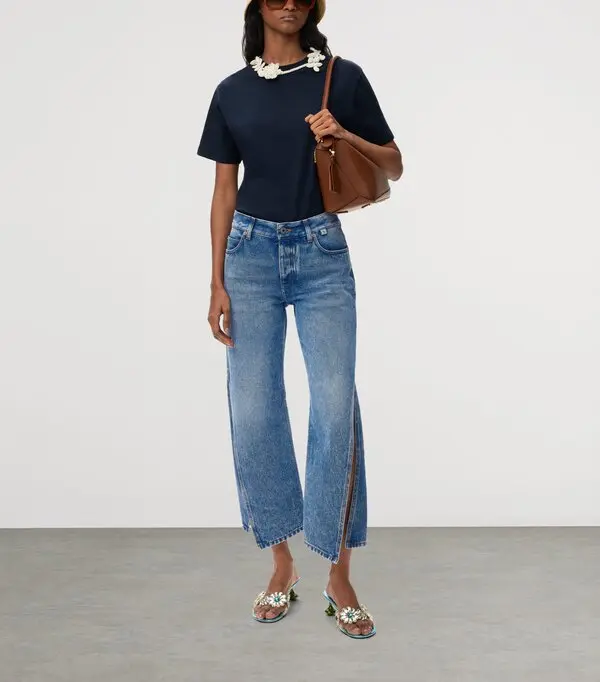 Loewe X Paula's Ibiza Split-leg Flared Jeans - Blue