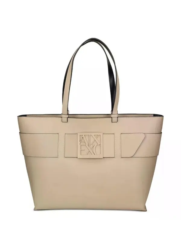 Armani Exchange Logo-plaque Tote Bag - Neutrals