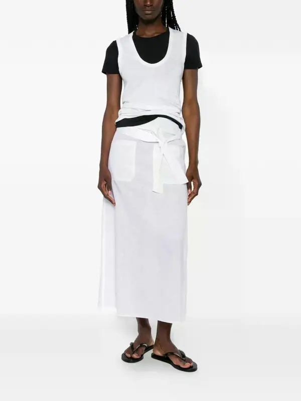 TOTEME Belted A-line Skirt With Patch Pockets - White