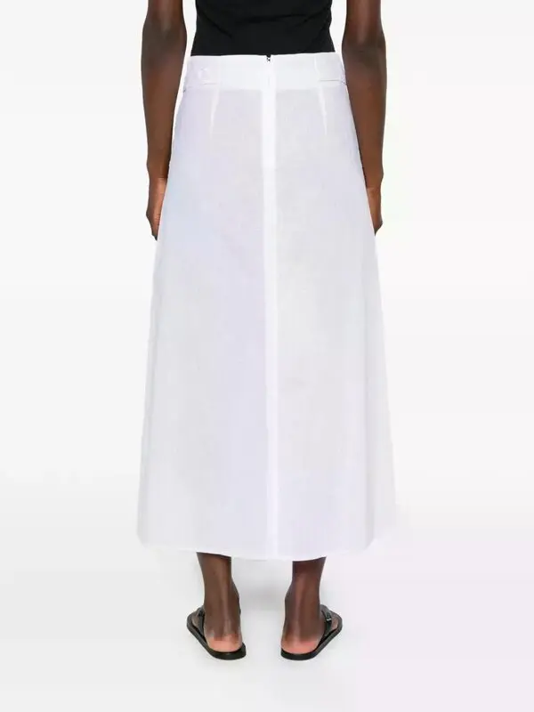 TOTEME Belted A-line Skirt With Patch Pockets - White