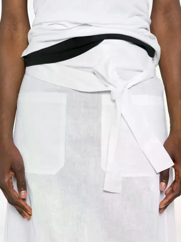 TOTEME Belted A-line Skirt With Patch Pockets - White