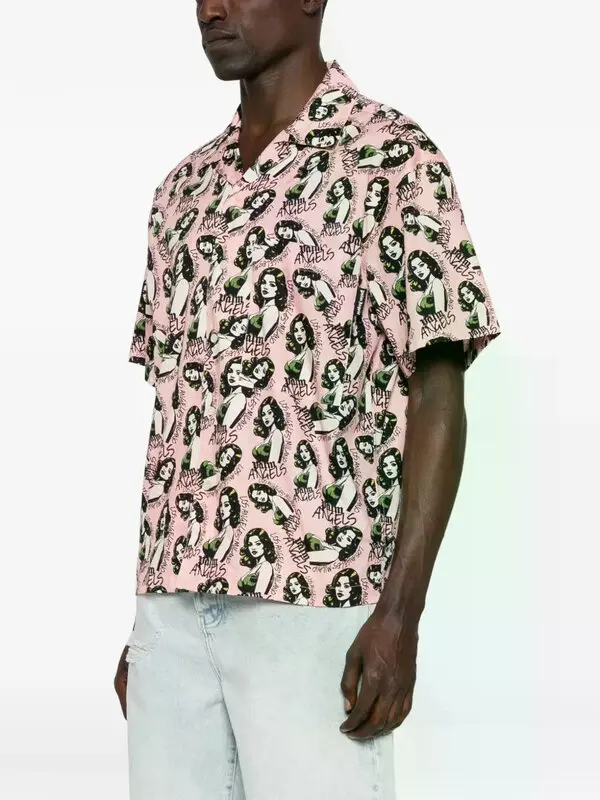 Palm Angels Graphic-print Short-sleeve Shirt - Pink