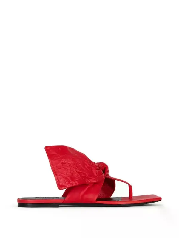 Givenchy Boudoir Bow Flat Sandals - Red