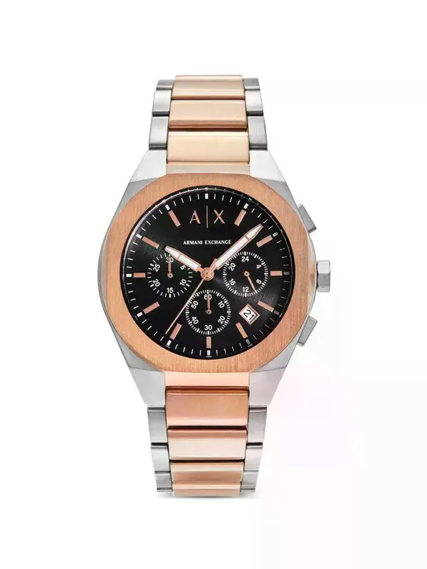 Armani Exchange Three-hand Two-tone 34 Mm Chronograph Watch - Black