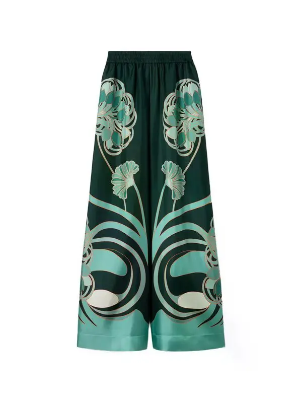 La DoubleJ Floral-print Palazzo Pants - Green