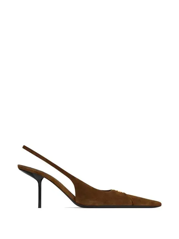 Saint Laurent Babylone Slingback Pumps - Brown