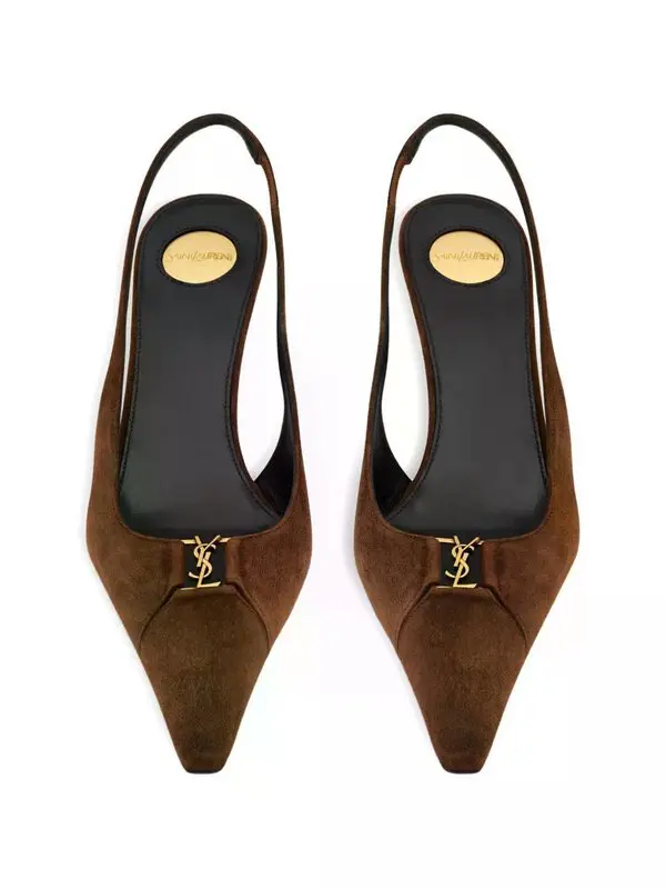 Saint Laurent Babylone Slingback Pumps - Brown