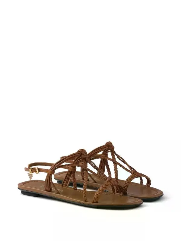 Prada Leather Flat Sandals