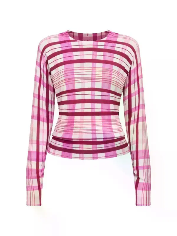 Desigual Plaid-patterned Long-sleeve Sweater - White