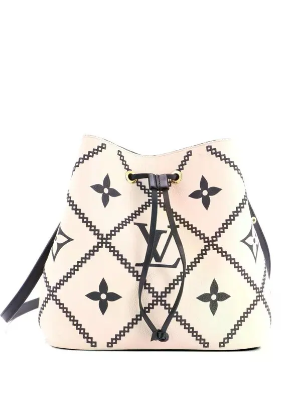 LOUIS VUITTON Neonoe Mm Bucket Bag Monogram Empreinte Broderies Giant - Neutrals