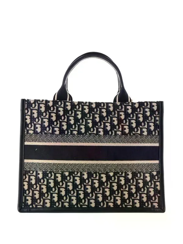 Dior Book Tote With Strap Oblique Canvas Medium - Blue