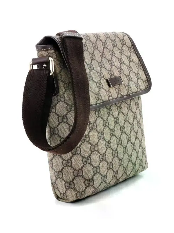 Gucci Flap Messenger Gg Coated Canvas Small Crossbody Bag