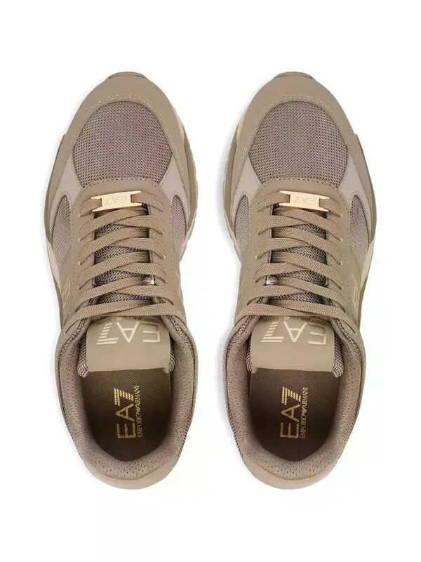 EA7 Logo-lettering Mesh-panel Sneakers - Neutrals