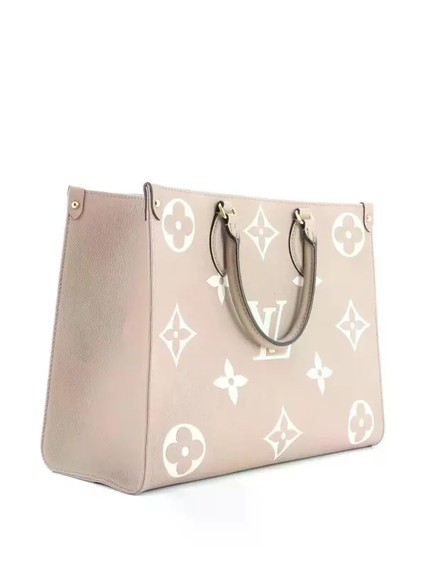 LOUIS VUITTON Onthego Tote Bicolor Monogram Empreinte Giant Mm Shoulder Bag - Neutrals