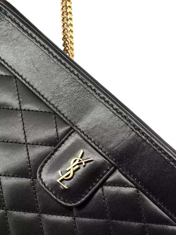 Saint Laurent Victoire Chain Quilted Leather Clutch Bag