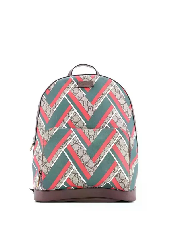 Gucci Zip Pocket Printed Gg Coated Canvas Medium Backpack