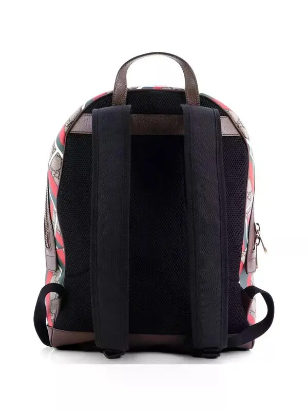 Gucci Zip Pocket Printed Gg Coated Canvas Medium Backpack