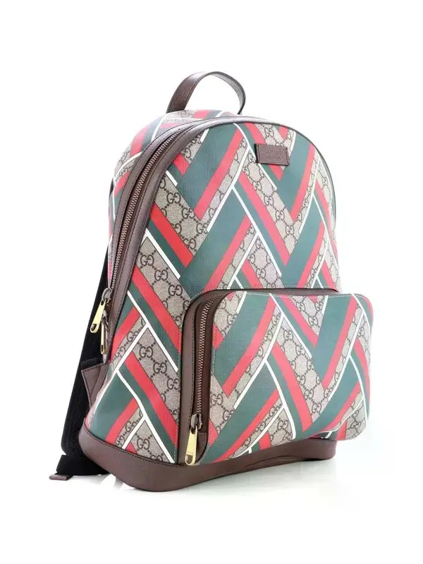 Gucci Zip Pocket Printed Gg Coated Canvas Medium Backpack