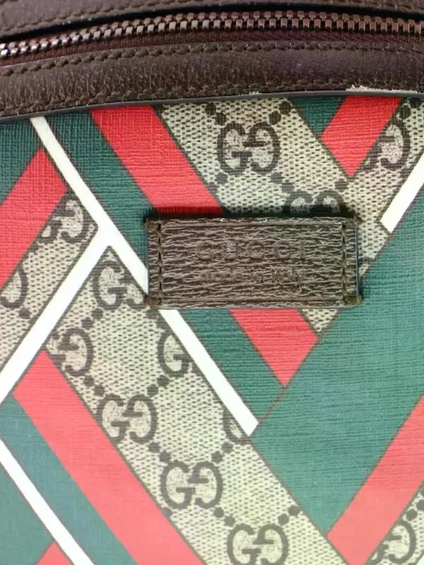 Gucci Zip Pocket Printed Gg Coated Canvas Medium Backpack