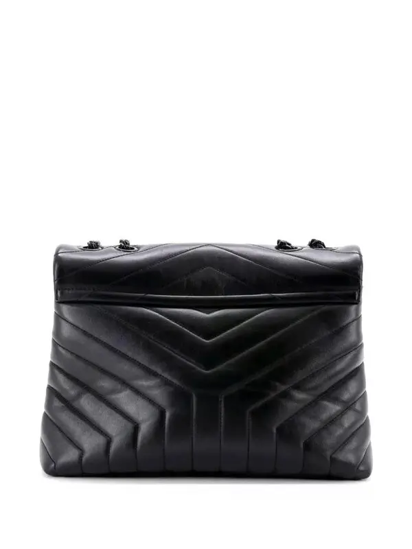 Saint Laurent Loulou Matelasse Chevron Leather Large Shoulder Bag - Black
