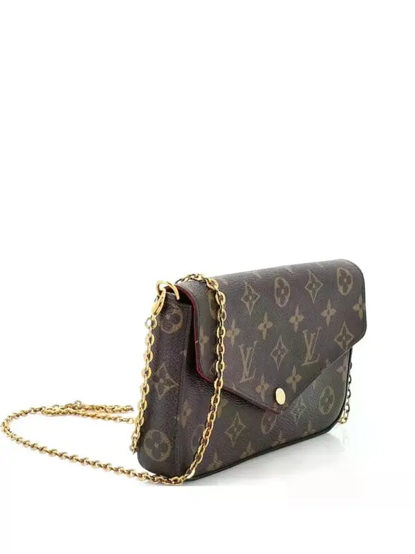 LOUIS VUITTON Felicie Pochette Monogram Canvas Crossbody Bag - Brown