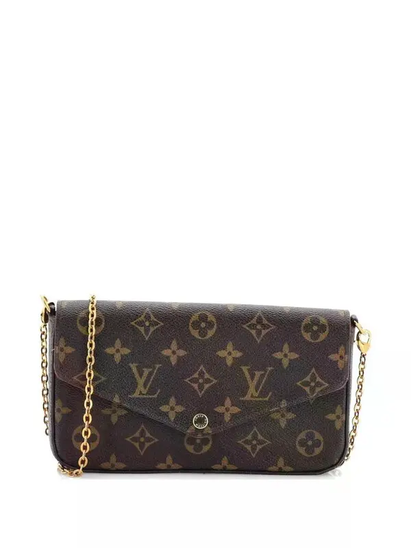 LOUIS VUITTON Felicie Pochette Monogram Canvas Crossbody Bag - Brown