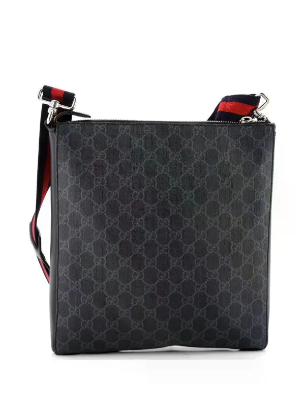 Gucci Web Strap Front Zip Messenger Bag